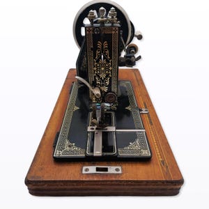 Rare Hand Crank Sewing Machine Brand Lewenstein Model Anker With Art ...