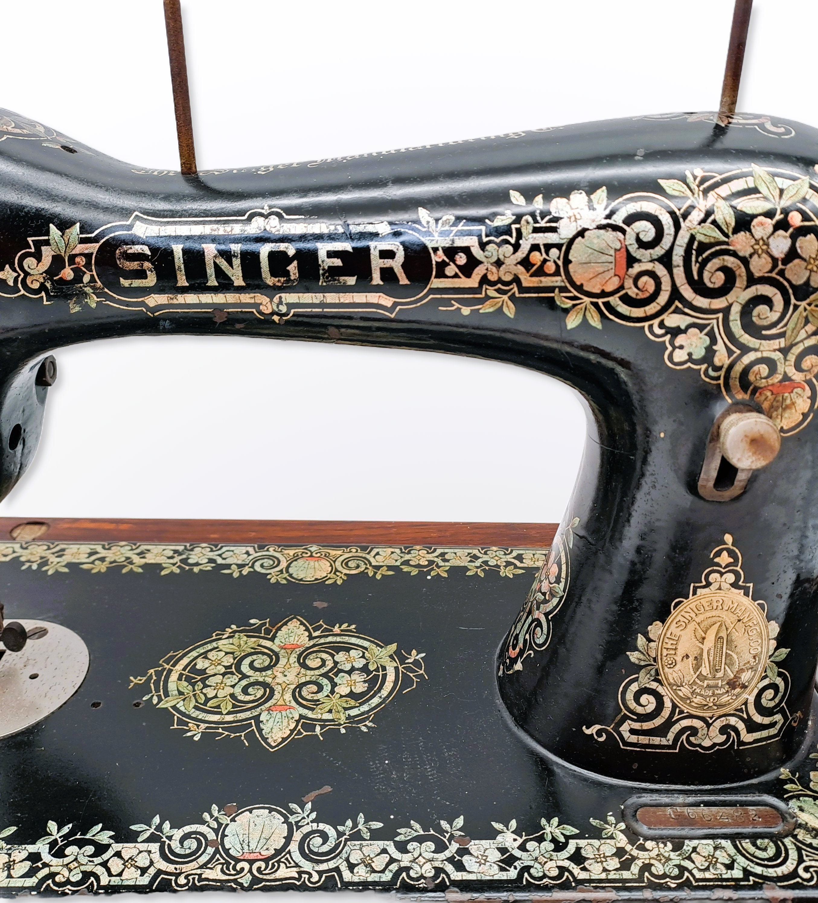 1908 Singer Hand-crank Sewing Machine Model 15 With tiffany/gingerbread ...