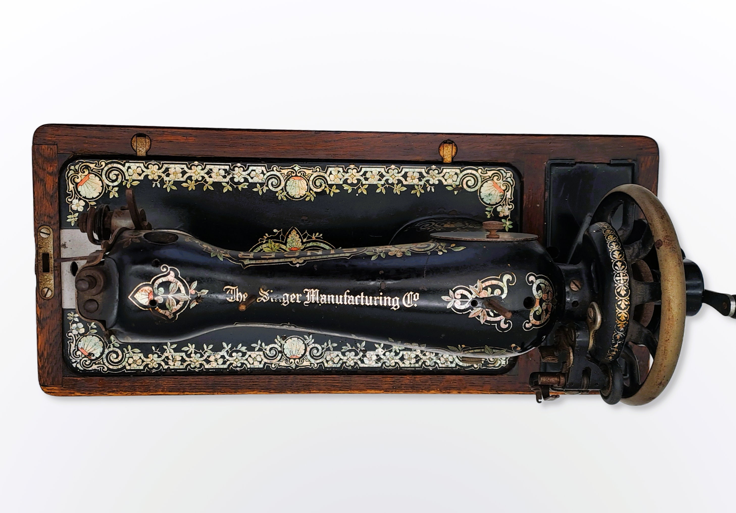 1908 Singer Hand-crank Sewing Machine Model 15 With tiffany/gingerbread ...