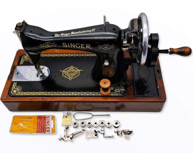 Singer Hand Crank Sewing Machine Model 15K Year 1952 With Raf Style ...