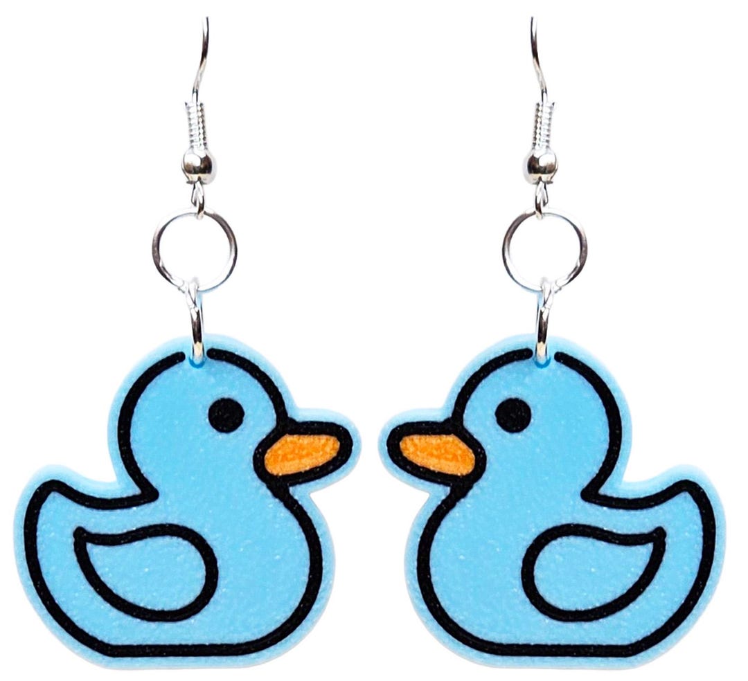 Rubber Duck Earrings – Cute Duck Dangle Earrings – Yellow Duck Jewelry ...