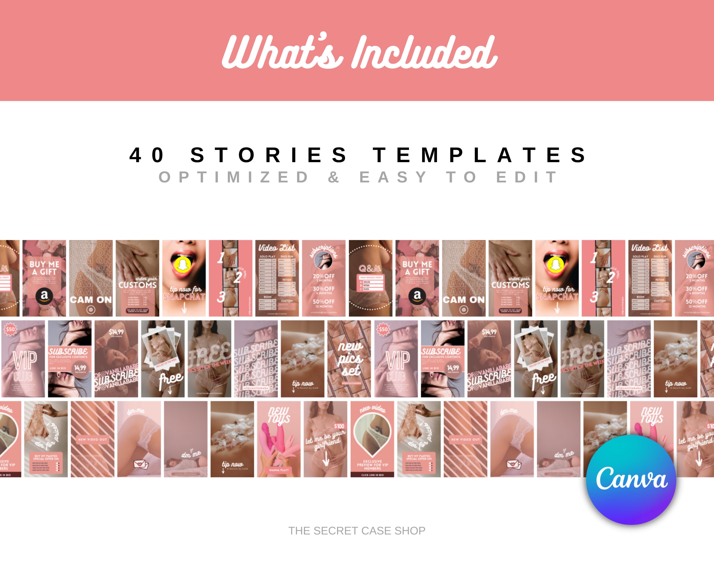 Onlyfans Bundle | 136 Onlyfans Canva Templates | Instant Download ...