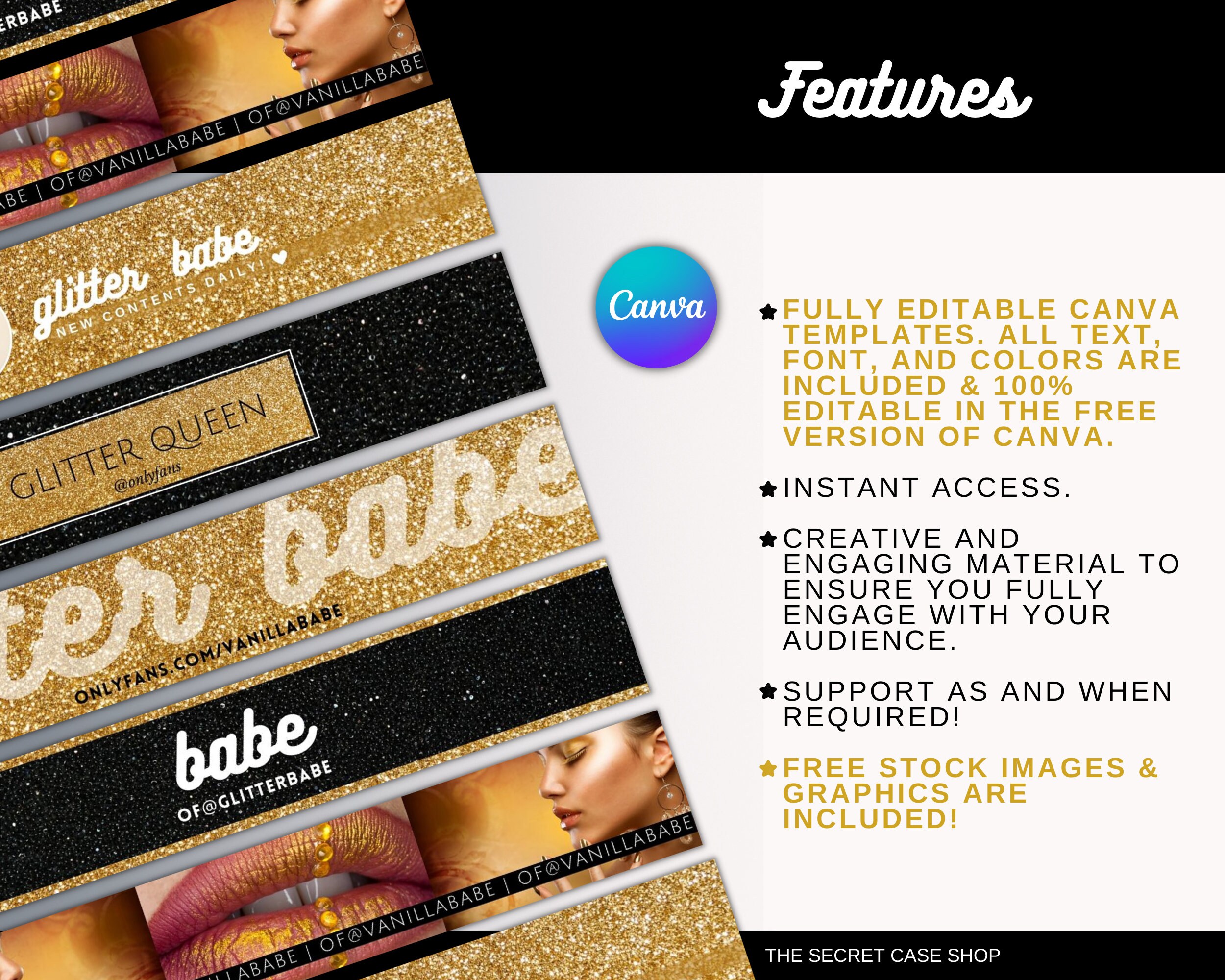 Onlyfans 5 Small Banners Template Bundle | for Fansly, Niteflirt, Adult ...