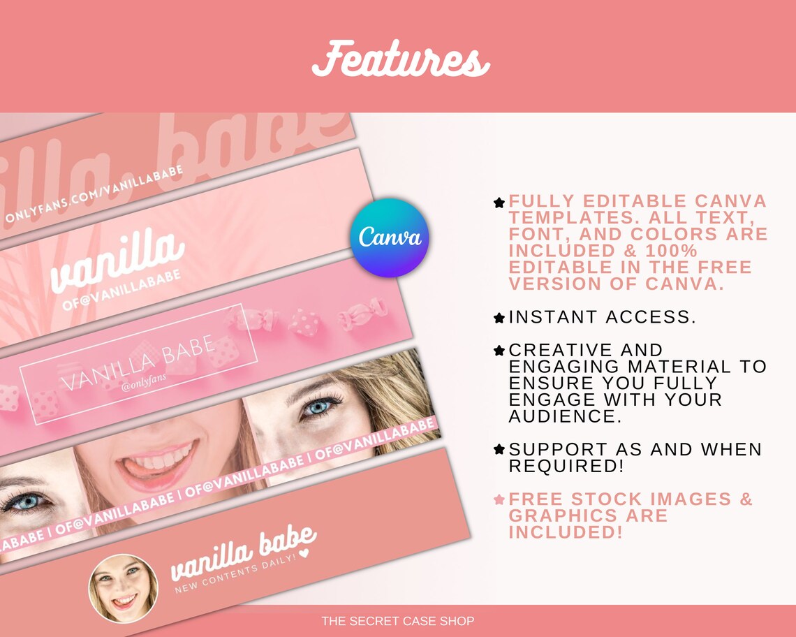 Onlyfans Small Banner Template Bundle for Fansly, Niteflirt, Adult ...