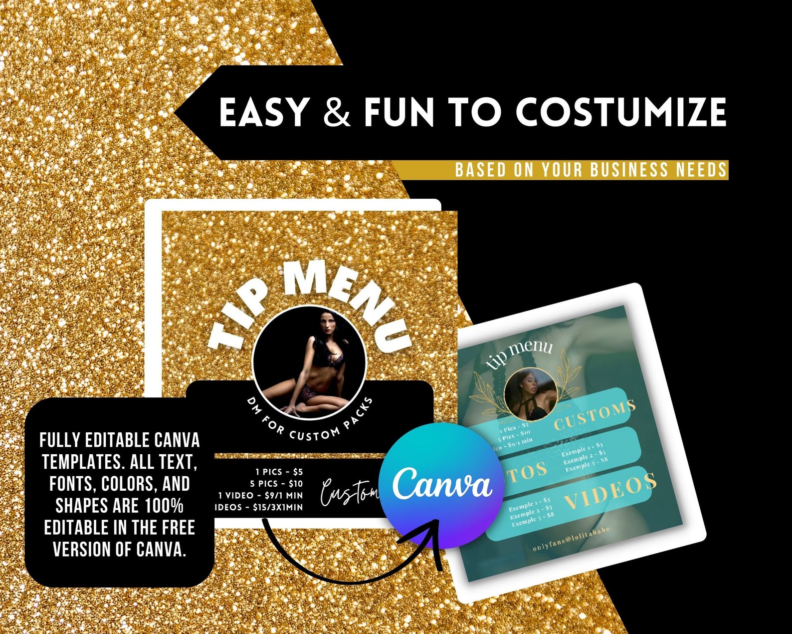 Onlyfans Tip Menu Template Bundle for Adult Content Sites, Fansly, Cam ...