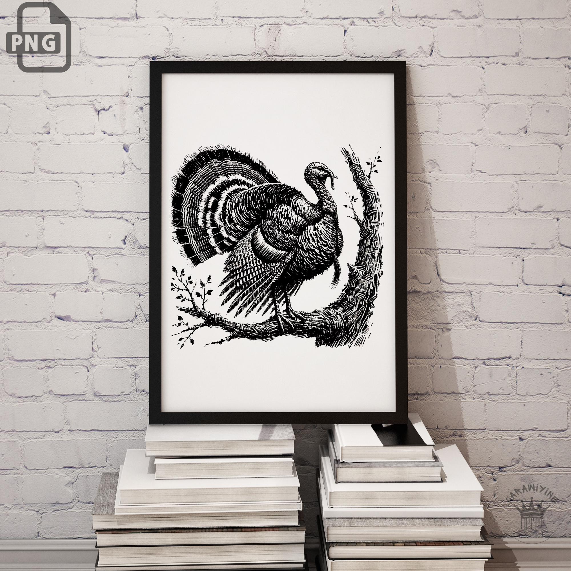 Rustic Wild Turkey Art – Hunting Silhouette PNG, Sticker & Print for ...