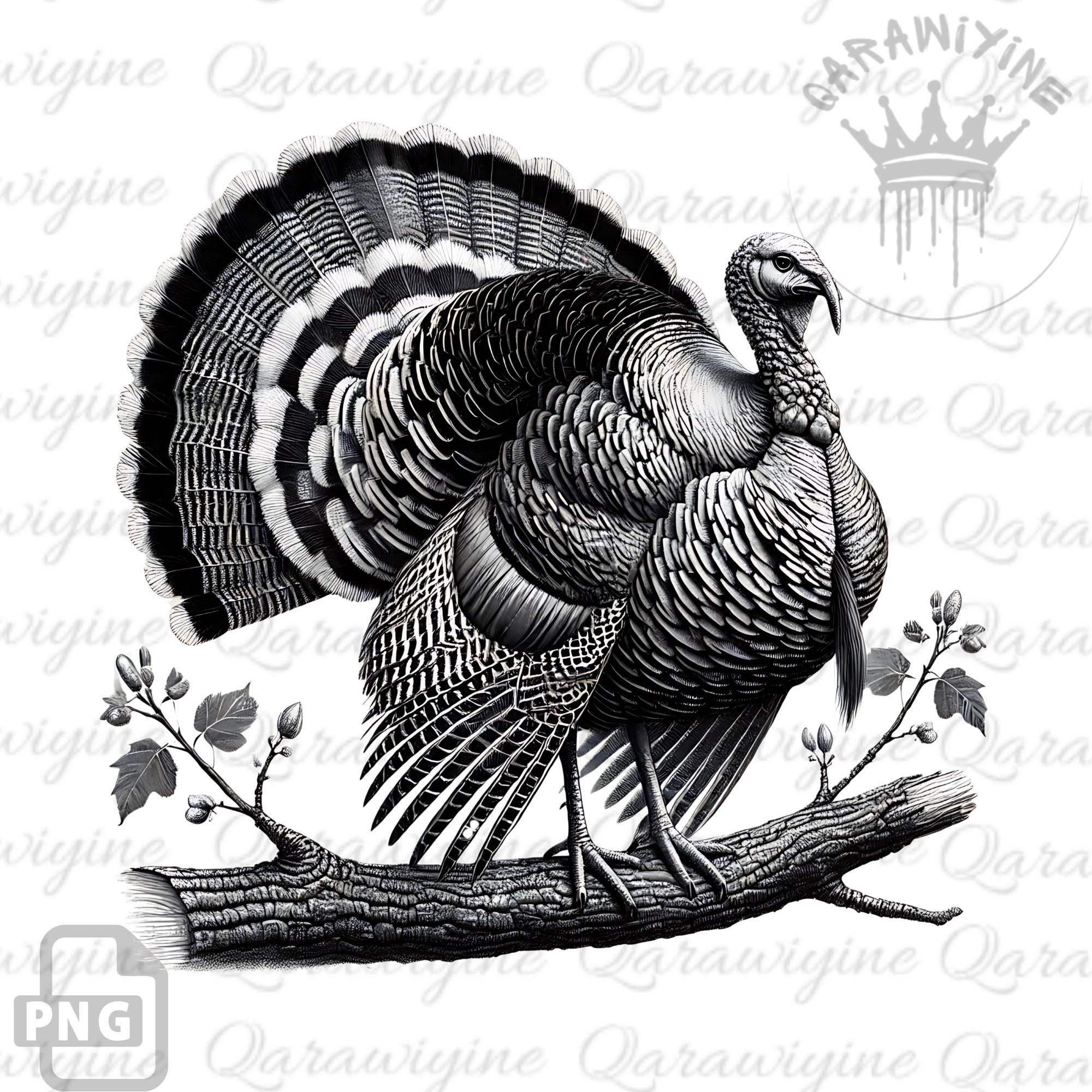 Wild Turkey PNG – Realistic Turkey Art Print, Hunting Shirt Design ...