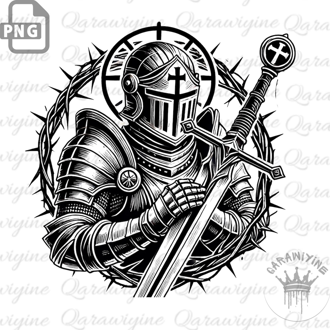 Crusader Warrior Clipart | Medieval Christian Knight Art | Templar ...