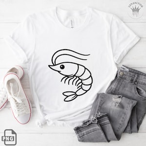 Cute Shrimp Clipart | Prawn Vector Art (PNG Digital Download) - Etsy