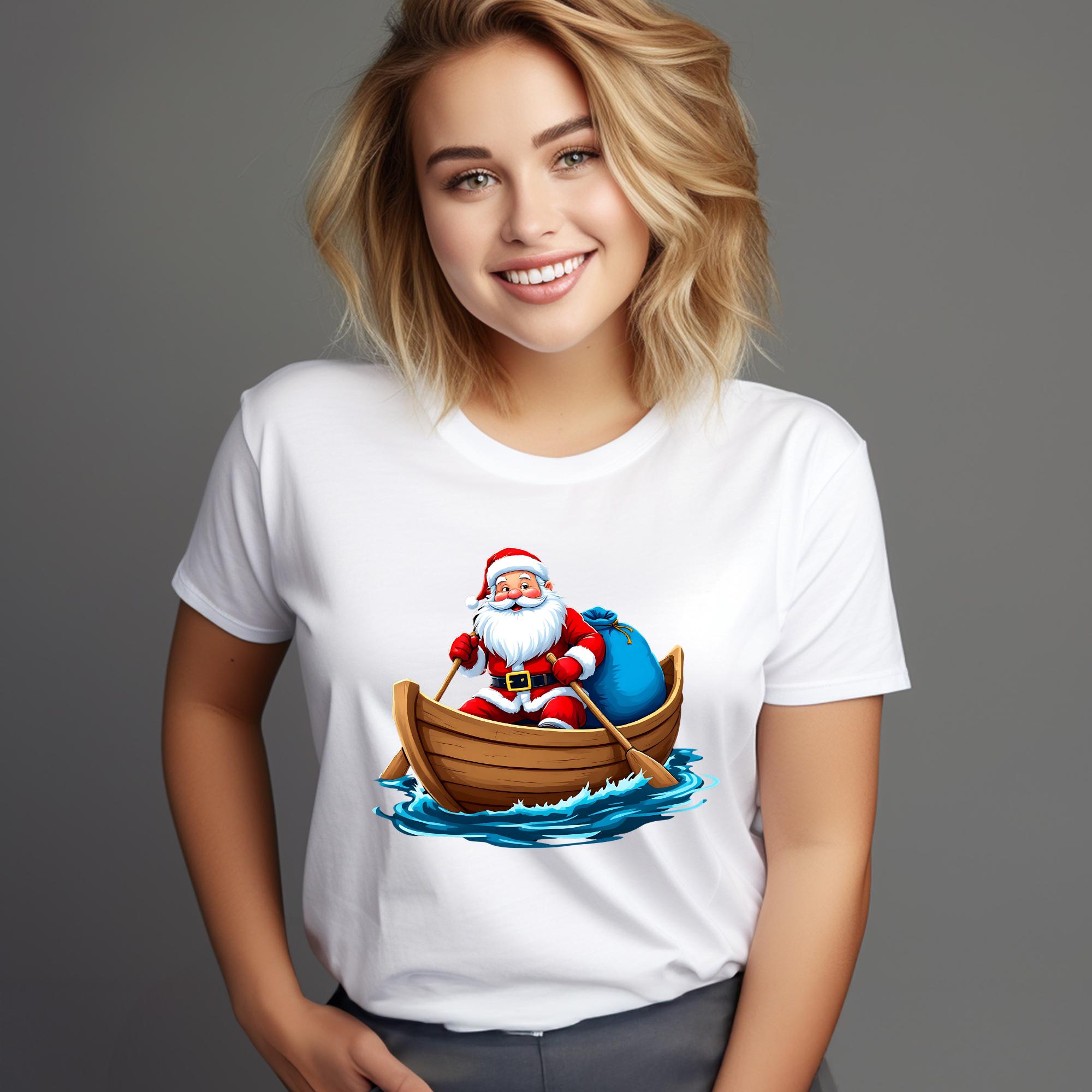 Cartoon Santa Rowing Boat – Santa Claus Clipart - Etsy