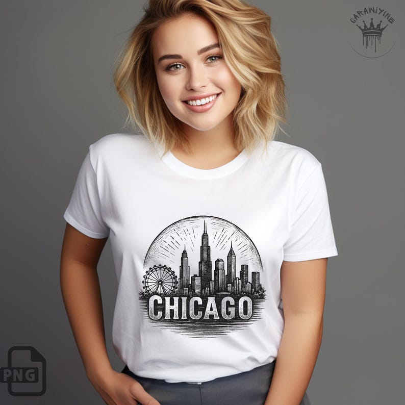 Chicago Skyline PNG – Chicago Vector Clipart, City Wall Art, Travel ...