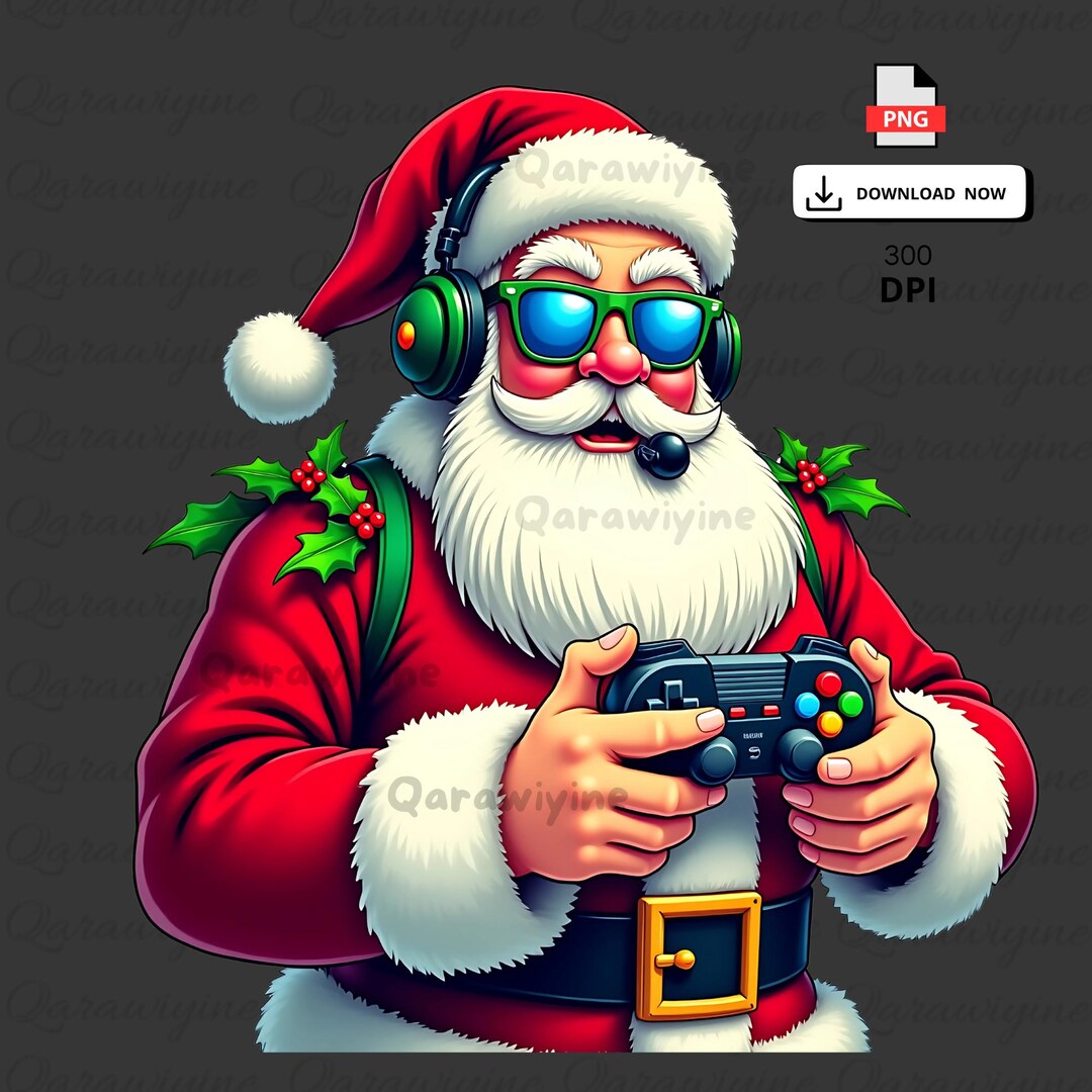 Santa Claus Game Controllers Png,gaming Png - Etsy