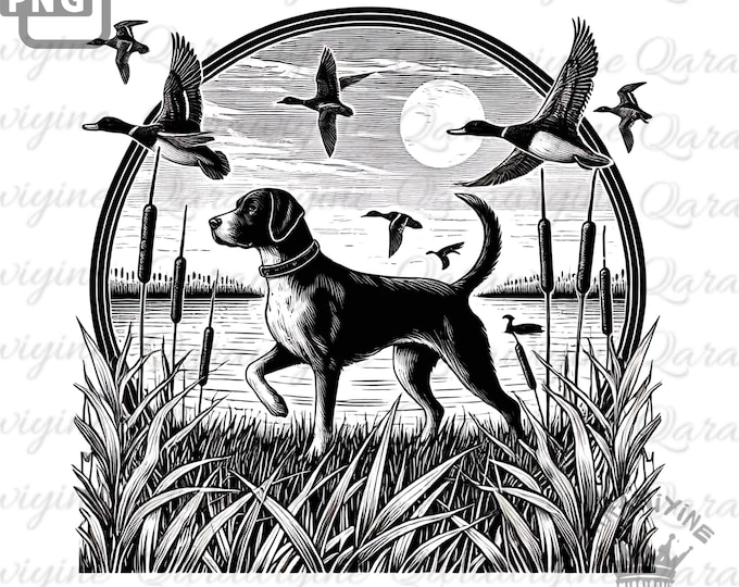 Chocolate Lab Duck Hunting PNG: Camo Dog Clipart (digital Download ...