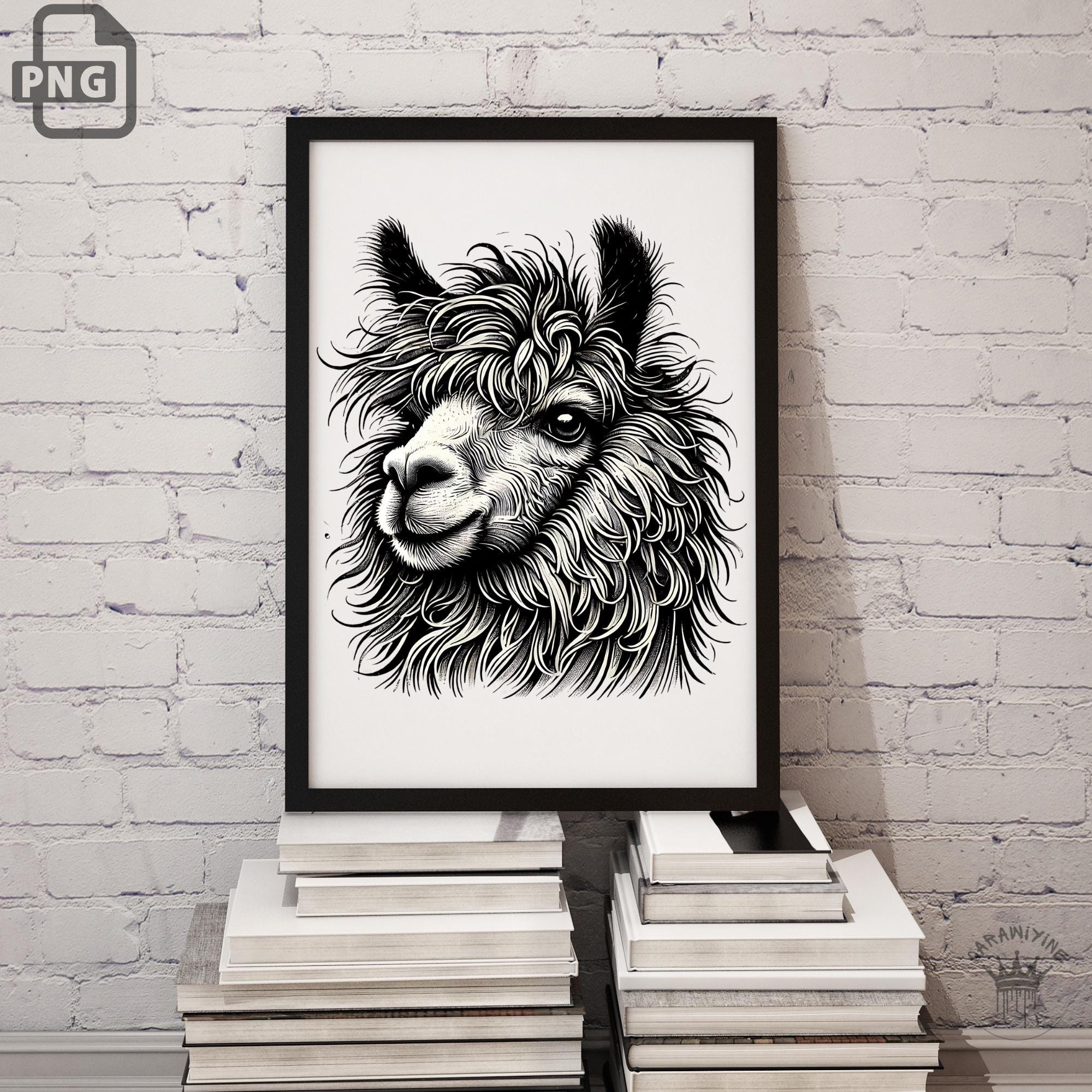 Cute Llama Face Clipart for Shirts & Mugs – Llama Head – Animal Art ...