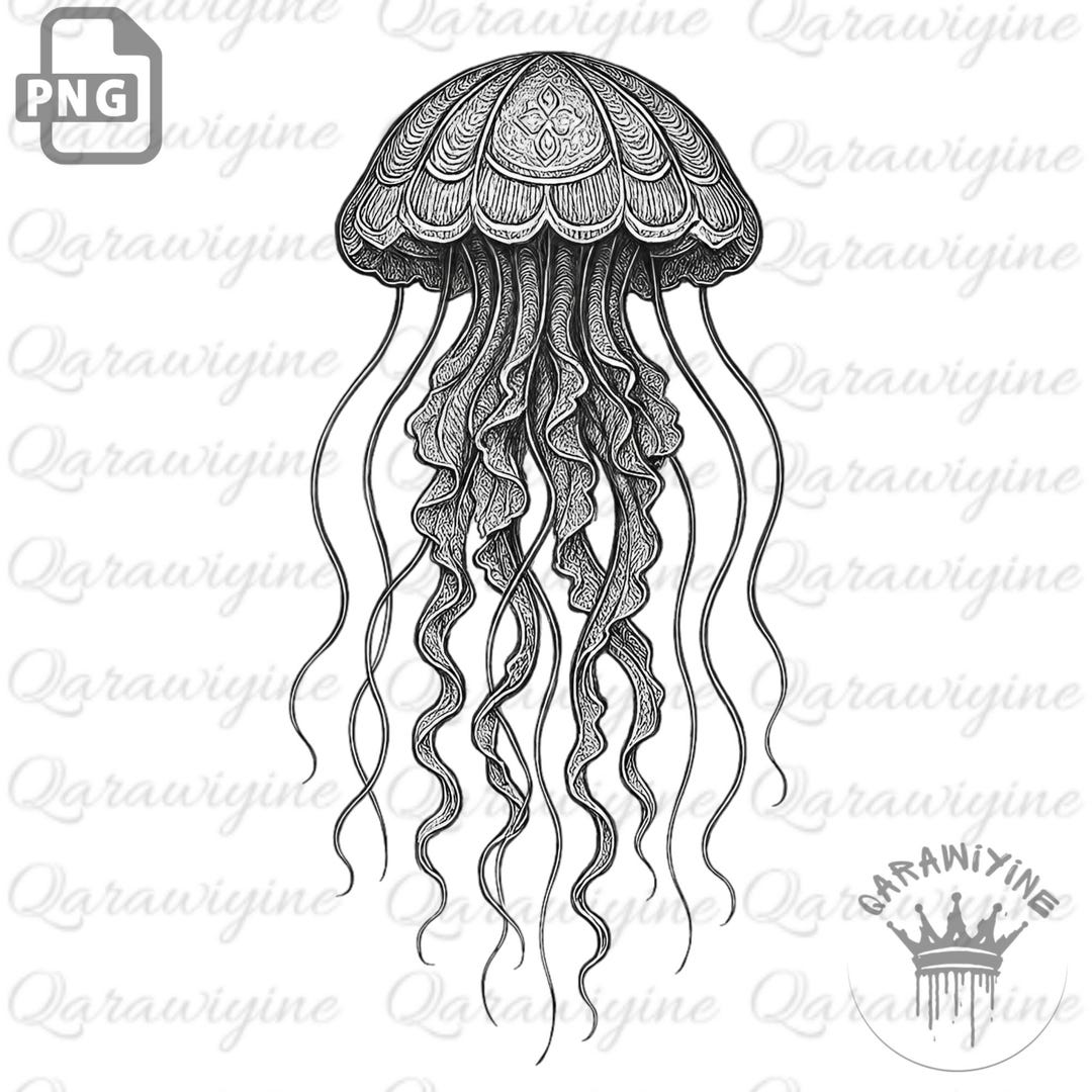 Boho Floral Jellyfish Clipart: Sea Life PNG (digital Download - Etsy