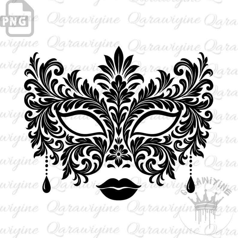 Glitter Masquerade Mask PNG: Chic Carnival Clipart (digital Download ...