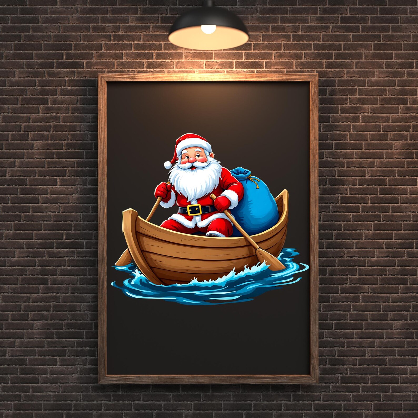 Cartoon Santa Rowing Boat – Santa Claus Clipart - Etsy