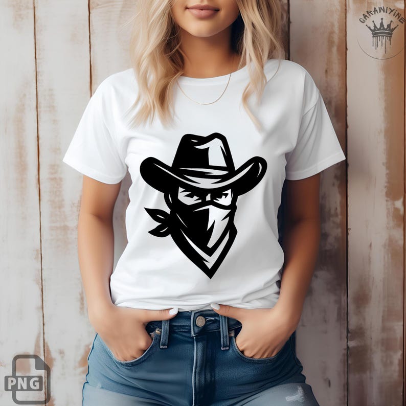 Owboy Clipart Silhouette | Bandit With Face Mask | Rustic Western ...