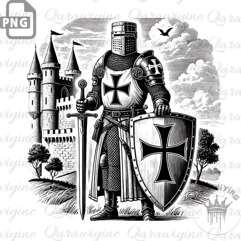 Crusader Warrior PNG | Knights Templar Clipart | Christian Warrior Art ...