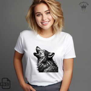Howling Silver Wolf PNG – Furry Wolf Art for Wolf Shirt, Wolf Gift ...