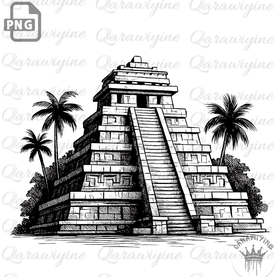 Aztec Temple Clipart PNG: Ancient Ruins Graphic (digital Download) - Etsy