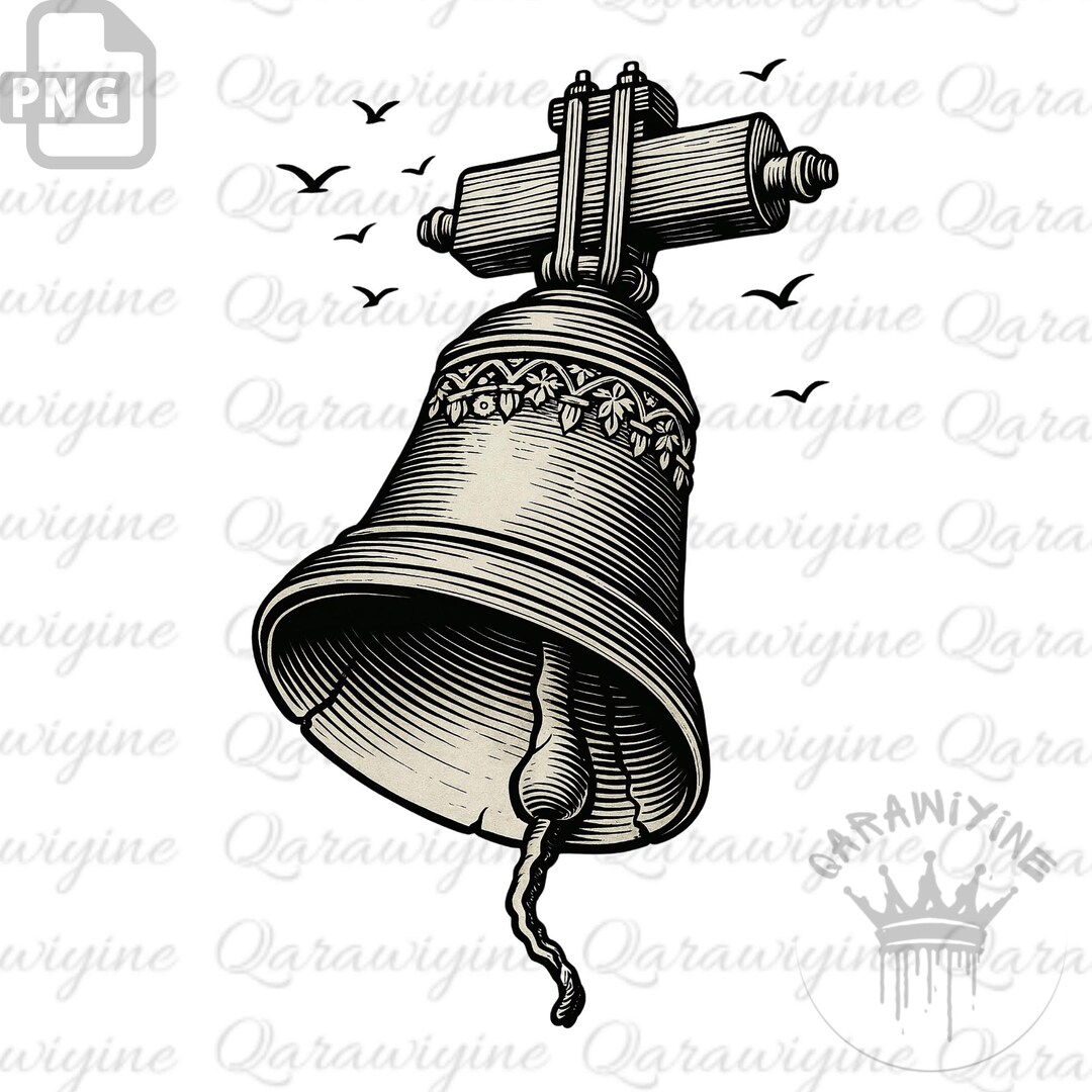 Vintage Bell Clipart PNG – Hand Drawn Medieval Bells With Outdoor ...