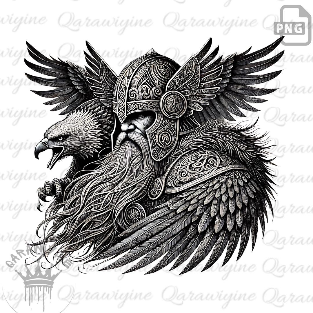 Odin Viking PNG: Helmet & Eagle Art Clipart (digital Download) - Etsy