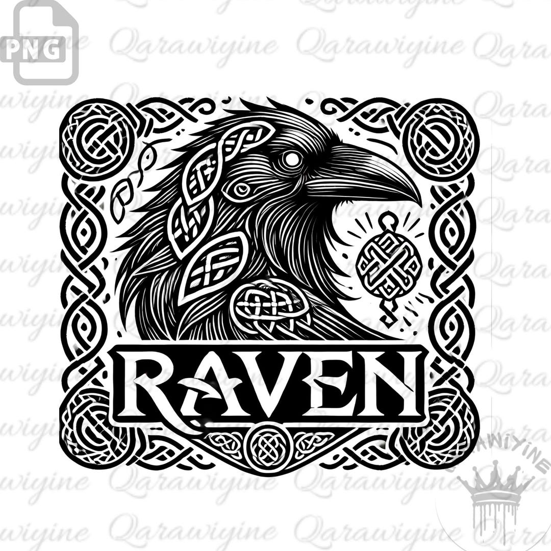 Celtic Raven PNG Clipart – Intricate Line Art for Raven Wall Art, Shirt ...