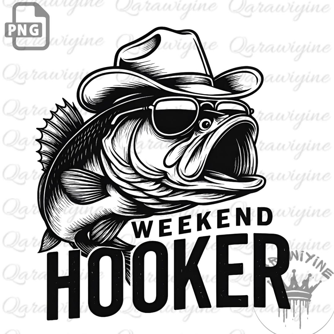 Funny Bass Fishing PNG – Cowboy Hat Largemouth Bass Design (digital ...