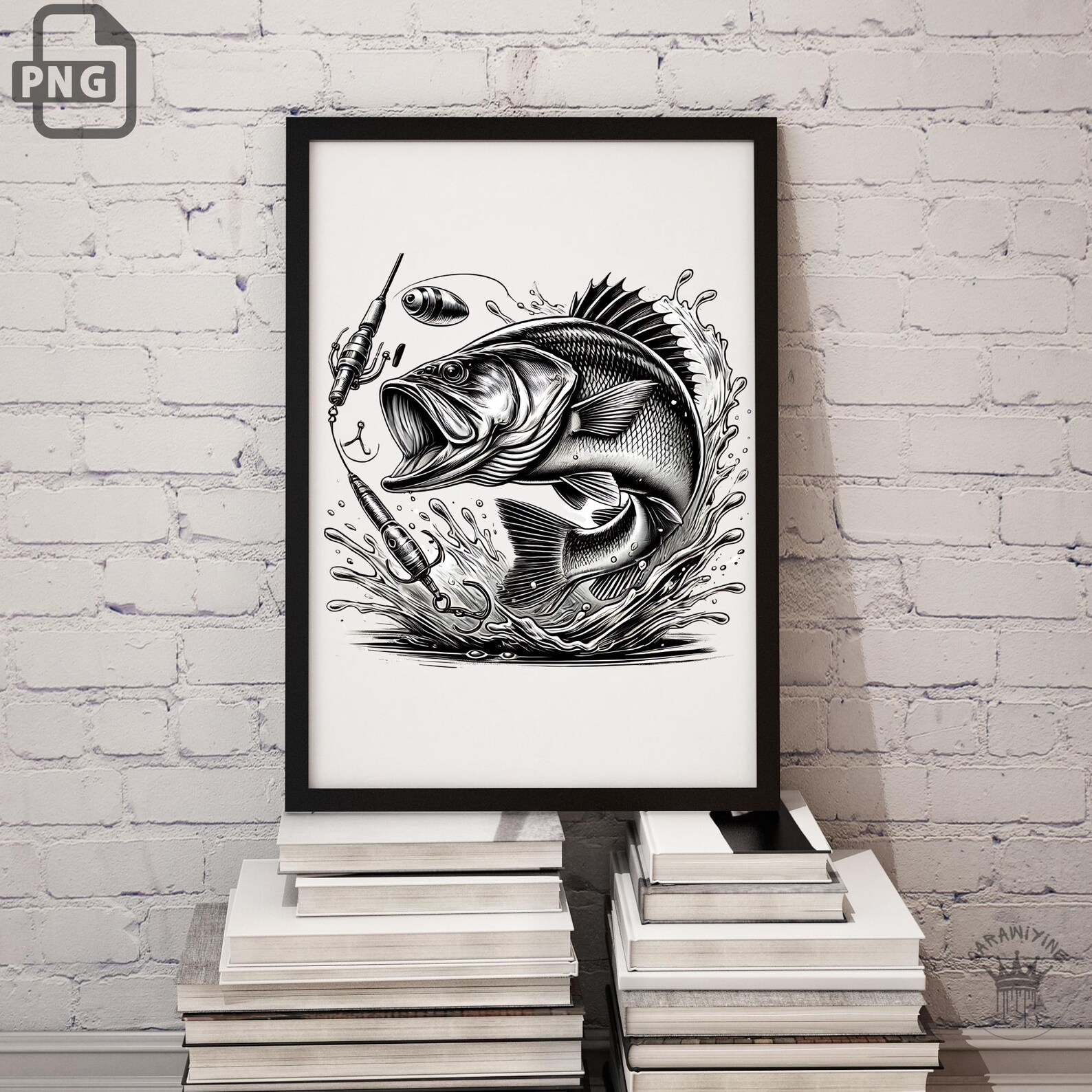 Largemouth Bass Strike Art: Fishing Lure PNG (digital Download) - Etsy