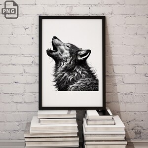 Howling Silver Wolf PNG – Furry Wolf Art for Wolf Shirt, Wolf Gift ...