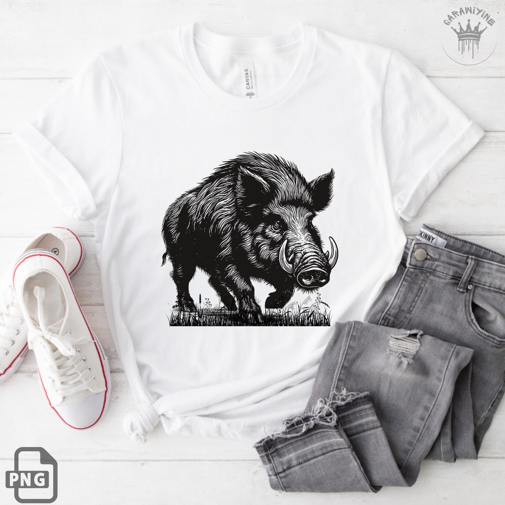 Vintage Wild Boar PNG: Rustic Illustration, Charcuterie Decor (digital ...