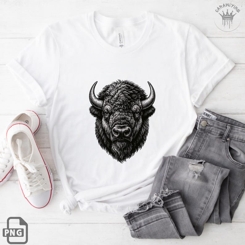 Bison Head Clipart – American Bison PNG Vector for Shirt Design, Wall ...