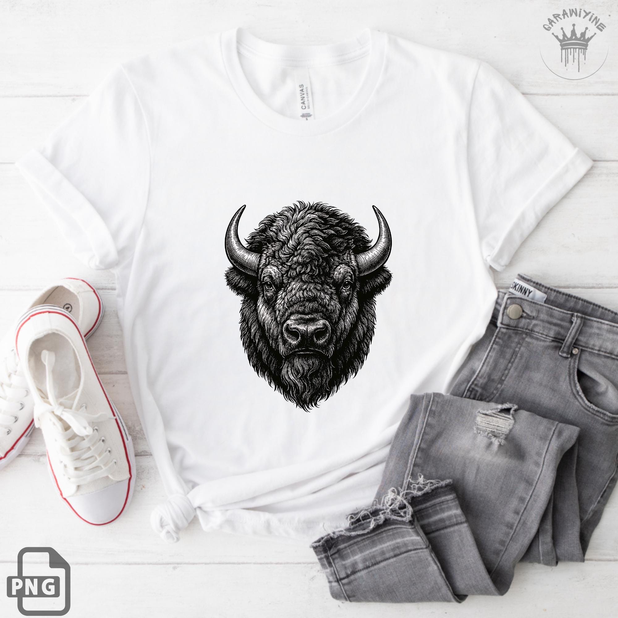 Bison Head Clipart – American Bison PNG Vector for Shirt Design, Wall ...