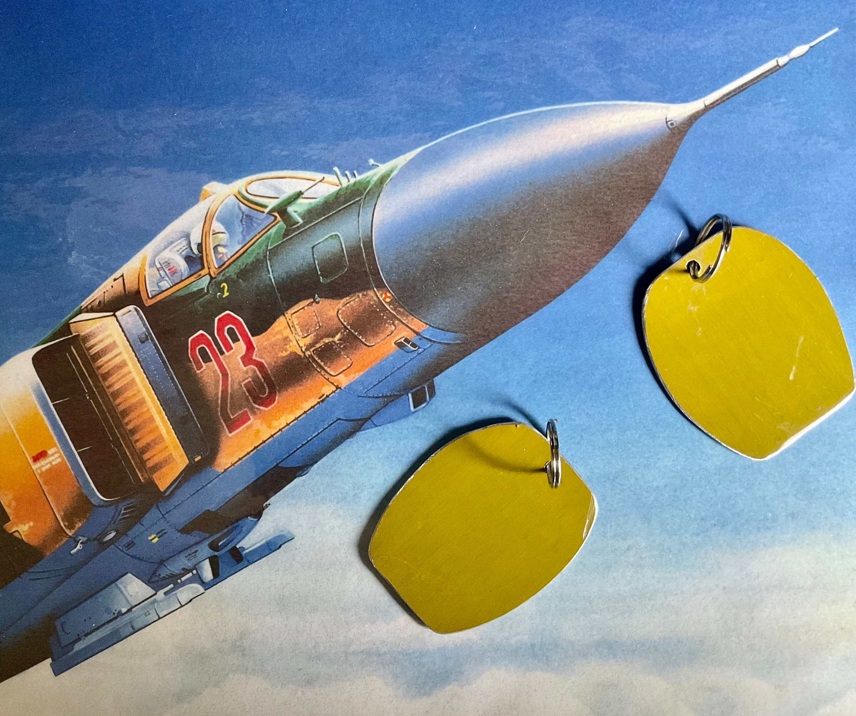 GENUINE SOVIET MIG23MF Aircraft Skin Tag Key Chain. now WITH - Etsy