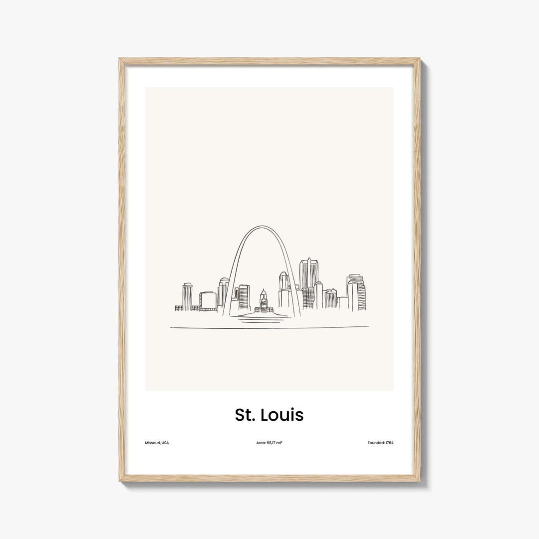 St Louis One Line Drawn Print, St. Louis Wall Art, St. Louis Wall Decor ...