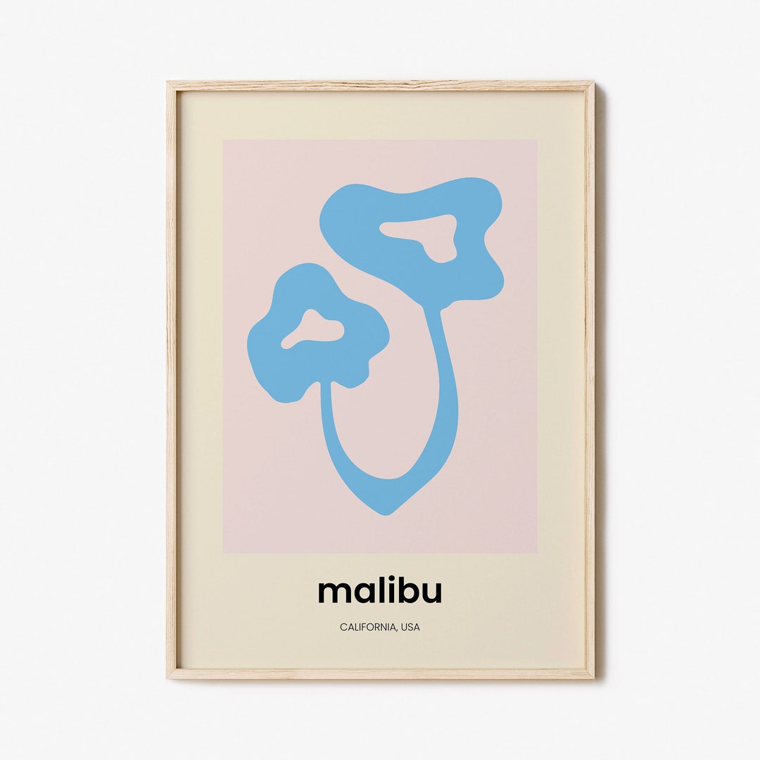 Malibu Flower Poster Print Malibu Wall Art Malibu Wall - Etsy
