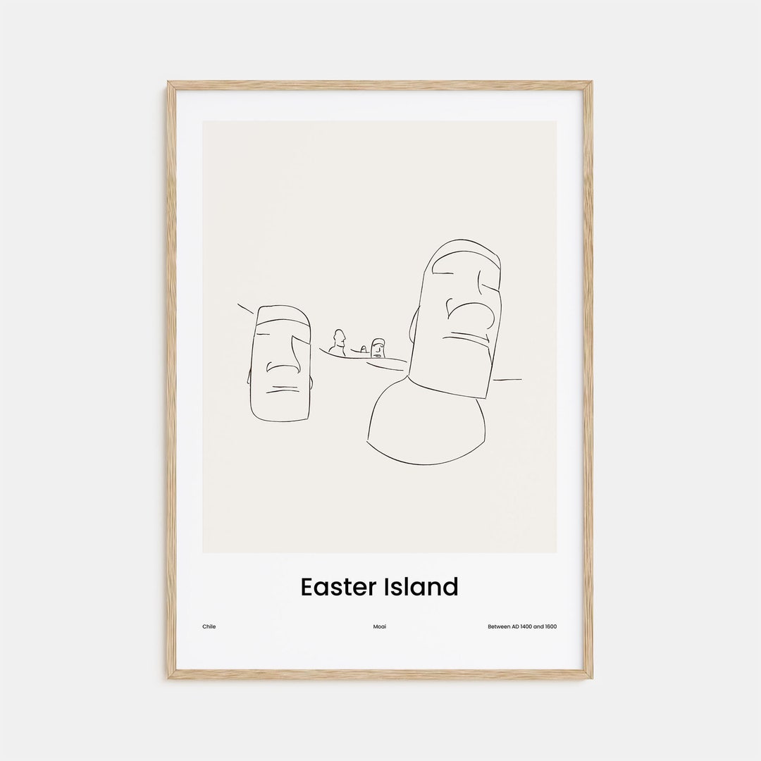Easter Island Print, Easter Island Art, Easter Island Decor, Easter ...