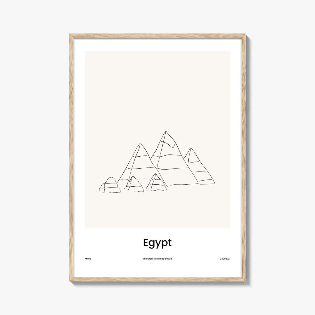 Minimalist Egypt Pyramids Line Art Print: Modern Home Decor - Etsy
