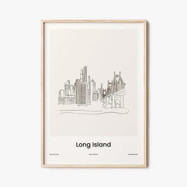 Long Island Line Art - Etsy