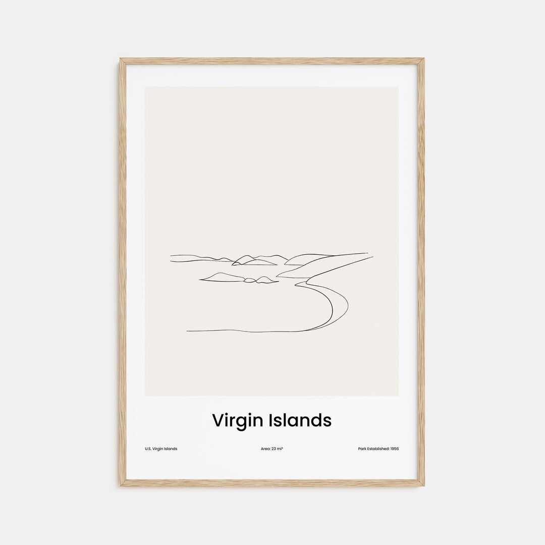 Virgin Islands National Park One Line Drawn Print, Virgin Islands Wall ...