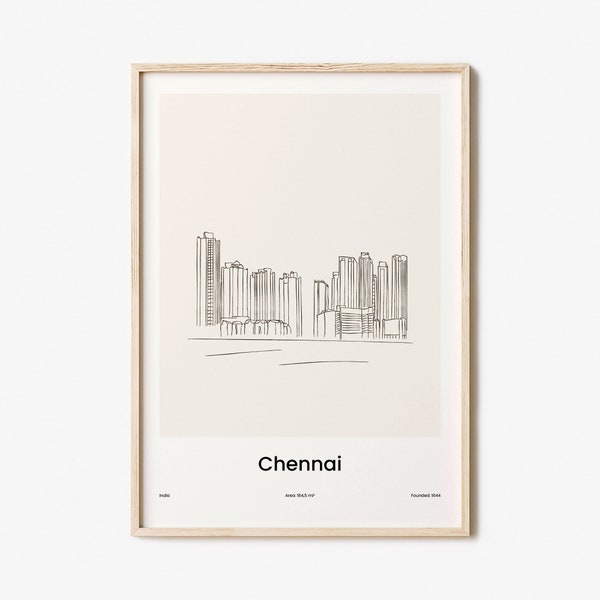 Chennai Line Art - Etsy