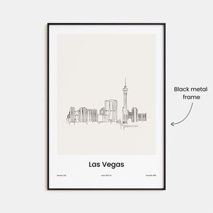 Las Vegas One Line Drawn Print, Las Vegas Wall Art, Las Vegas Wall ...