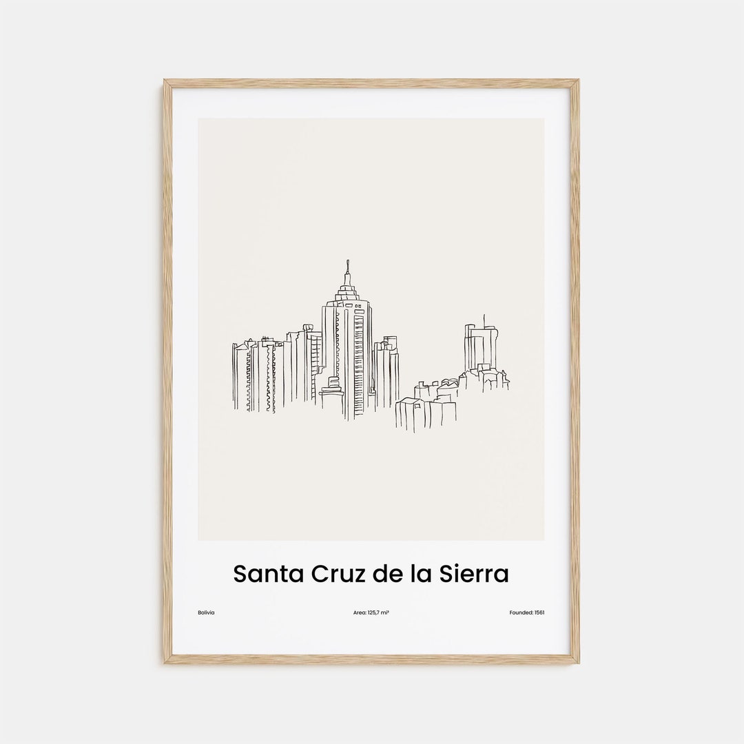 Santa Cruz De La Sierra One Line Drawn Print, Santa Cruz De La Sierra ...