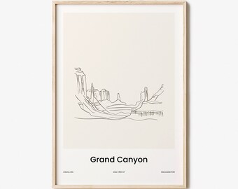 Grand Canyon Line Art - Etsy
