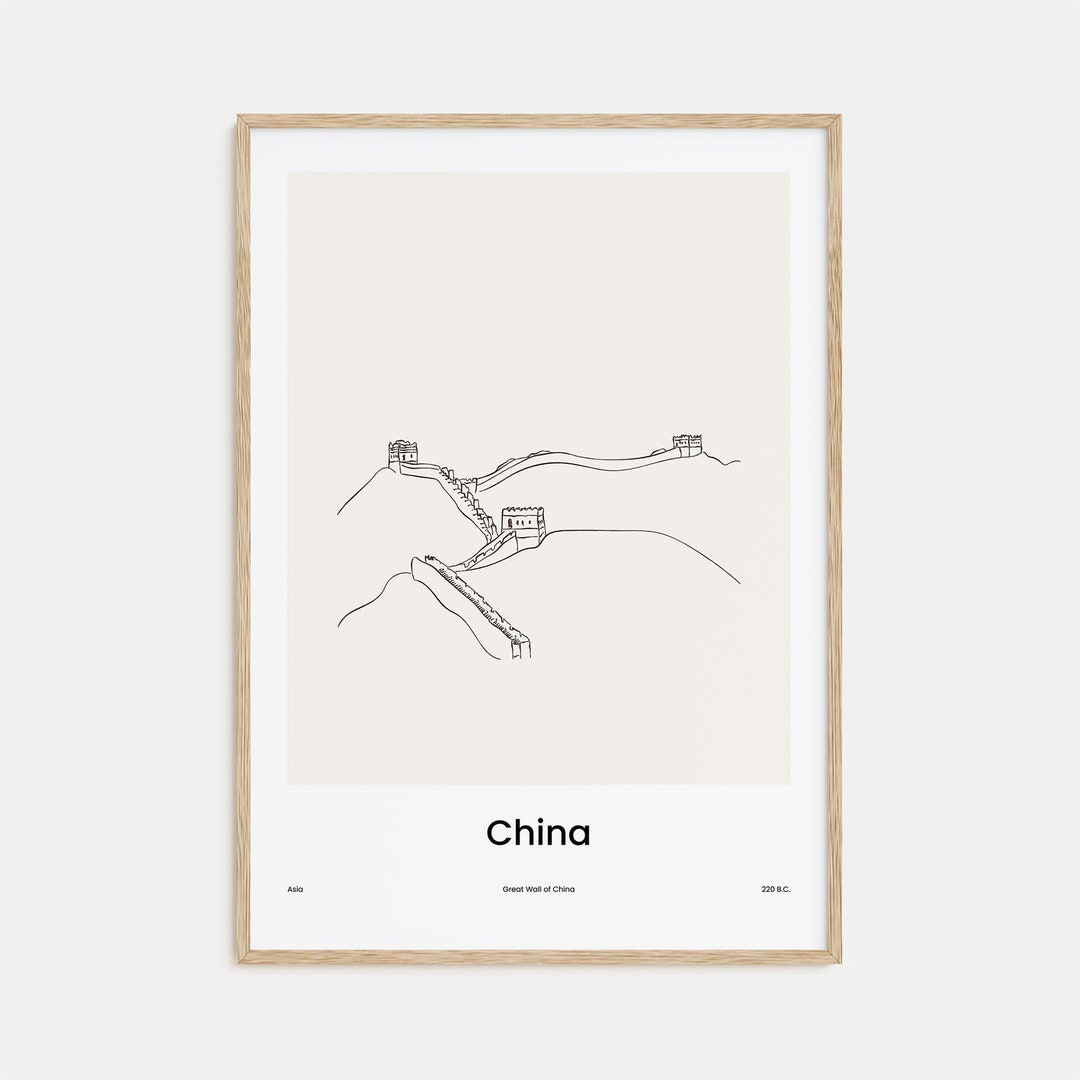 China One Line Drawn Print, China Wall Art, China Wall Decor, China ...
