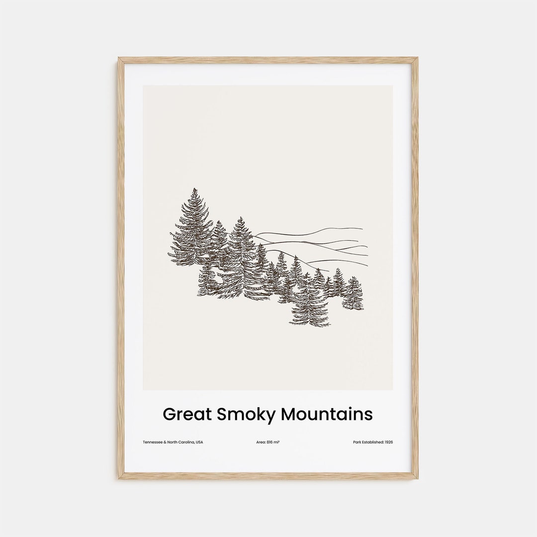 Great Smoky Mountains National Park Print, Great Smoky Mountains Wall ...