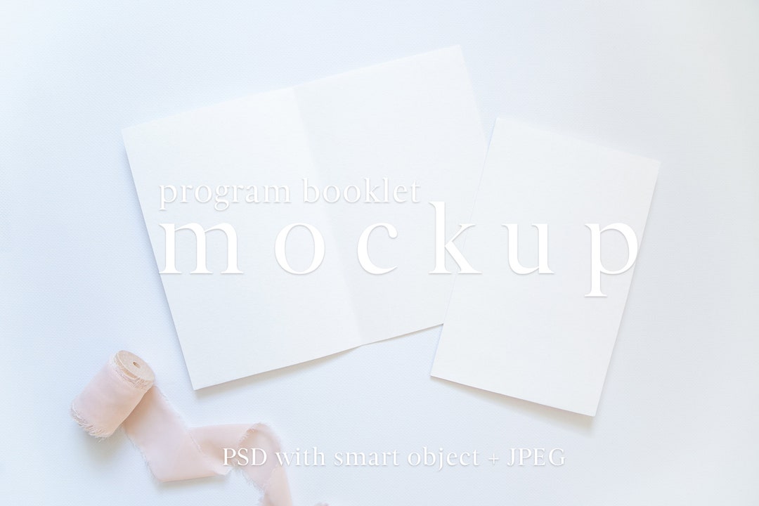 Wedding 5.5x8.5 Booklet Mockup,program Mockup,double Card Mockup,open ...