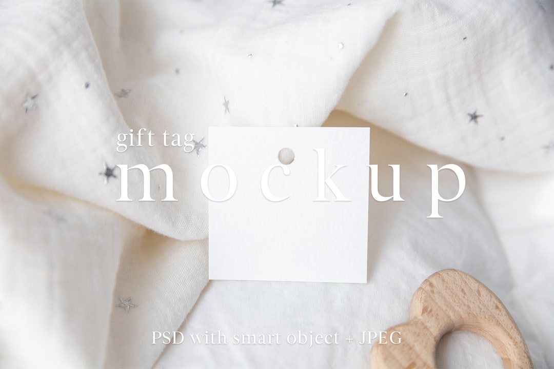 Square 2x2 Gift Tag Mockup,favor Tag Mockup,holiday Tag Mockup,baby ...