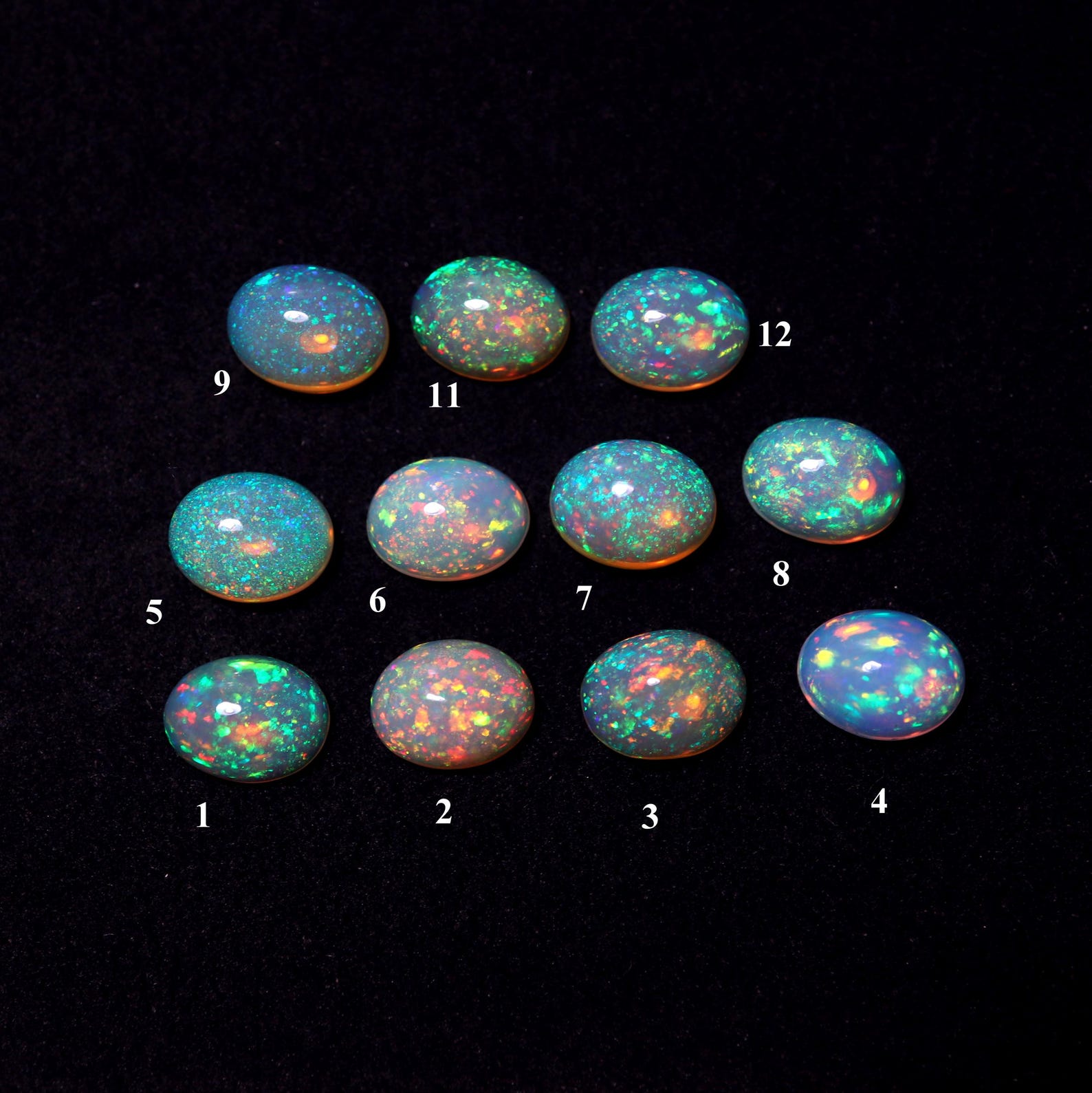 9x7mm Pinfire Natural Ethiopian Opal: AAAA Flashy Fire Oval Shape ...